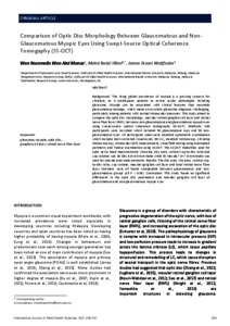 Comparison of optic disc morphology between glaucomatous and non-glaucomatous myopic eyes using ...